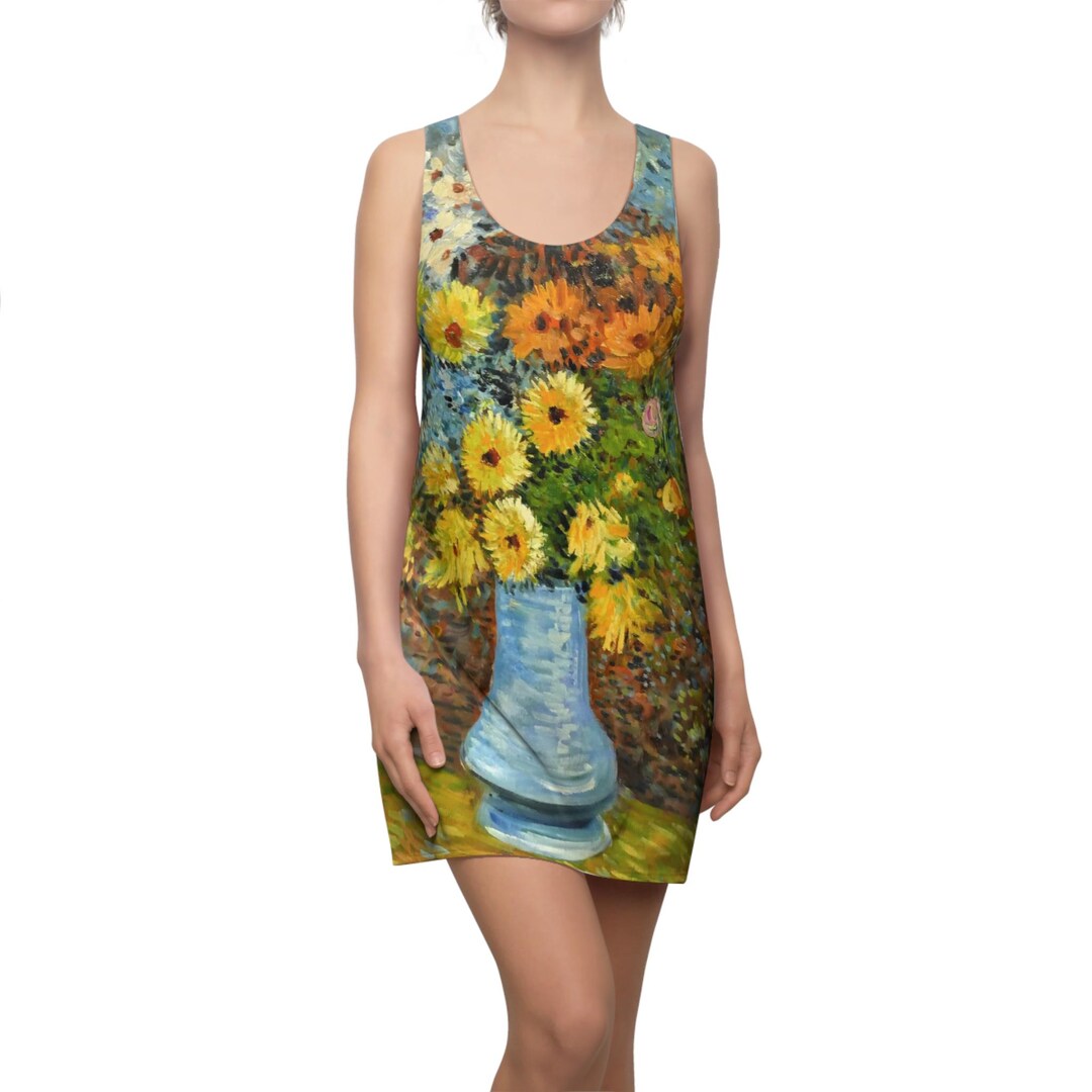 Women's Racerback Dress - Vincent Van Gogh Flowers in a Pot All Over ...