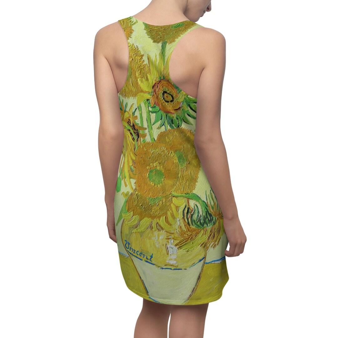 Women's Racerback Dress - Vincent Van Gogh Sunflowers All Over Print ...