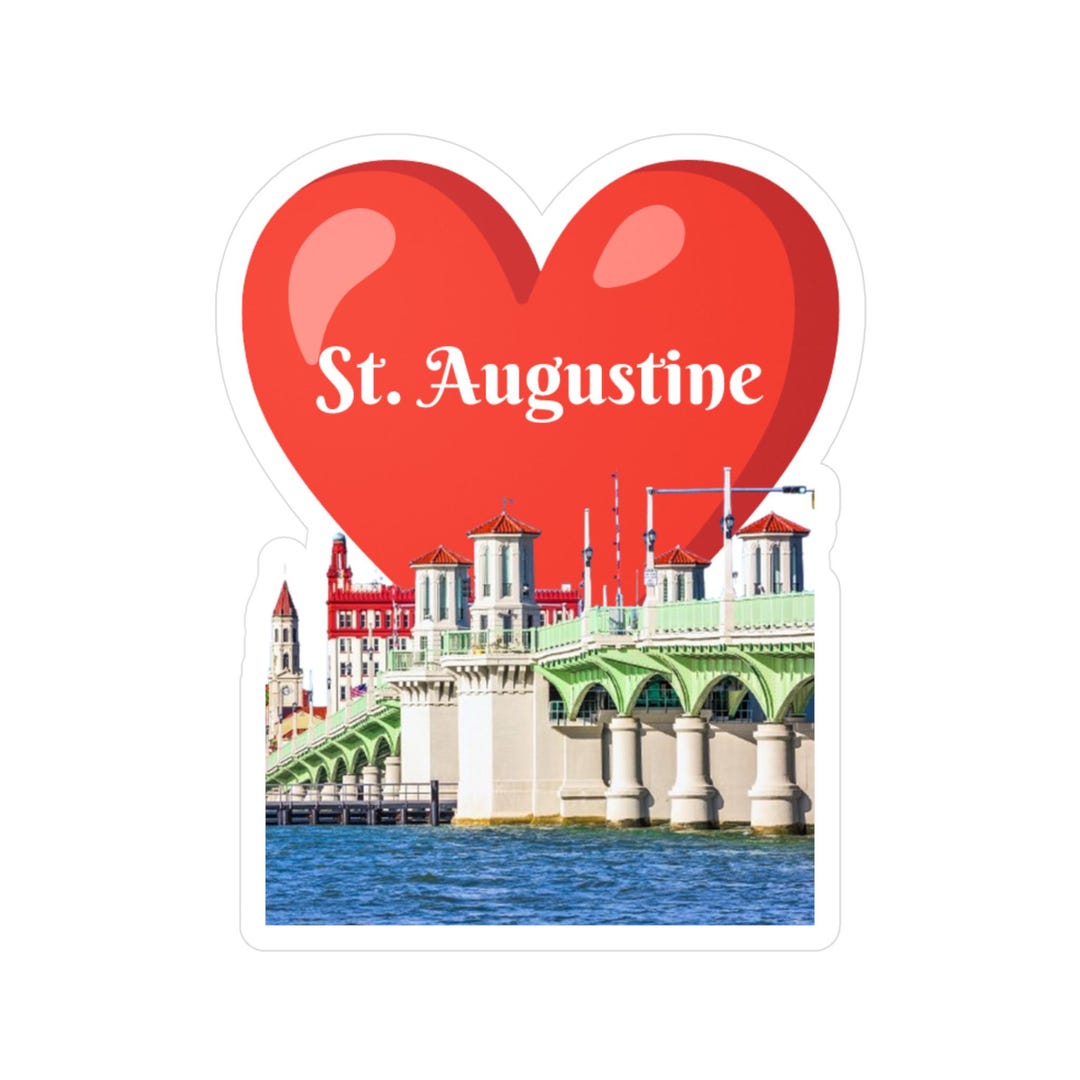 Vinyl Sticker / Decal - I Love St. Augustine Florida - Skyline / Bridge ...