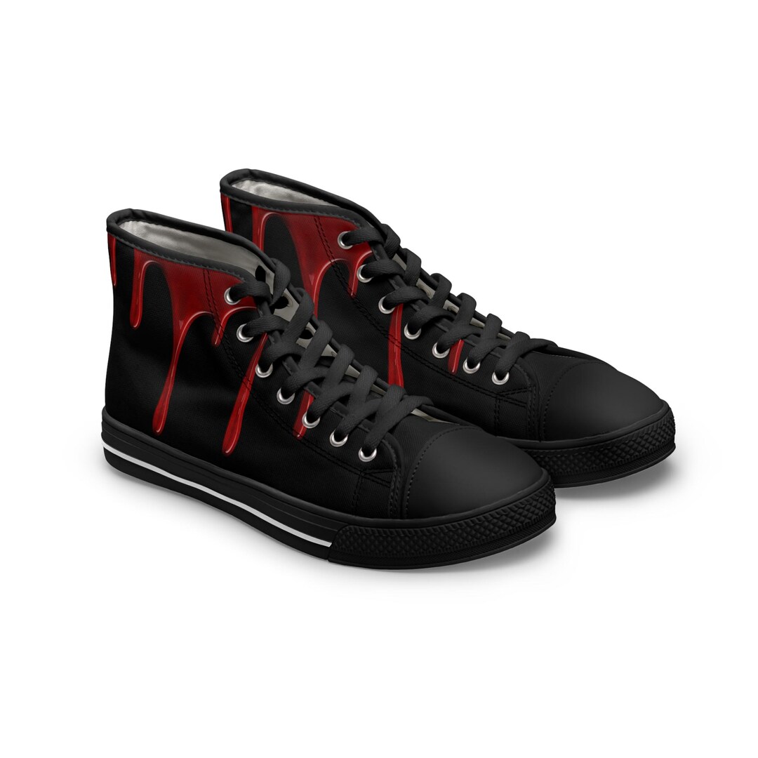 Women's High Top Sneakers - Dripping Blood Gore Bloody Gothic Punk Rock ...