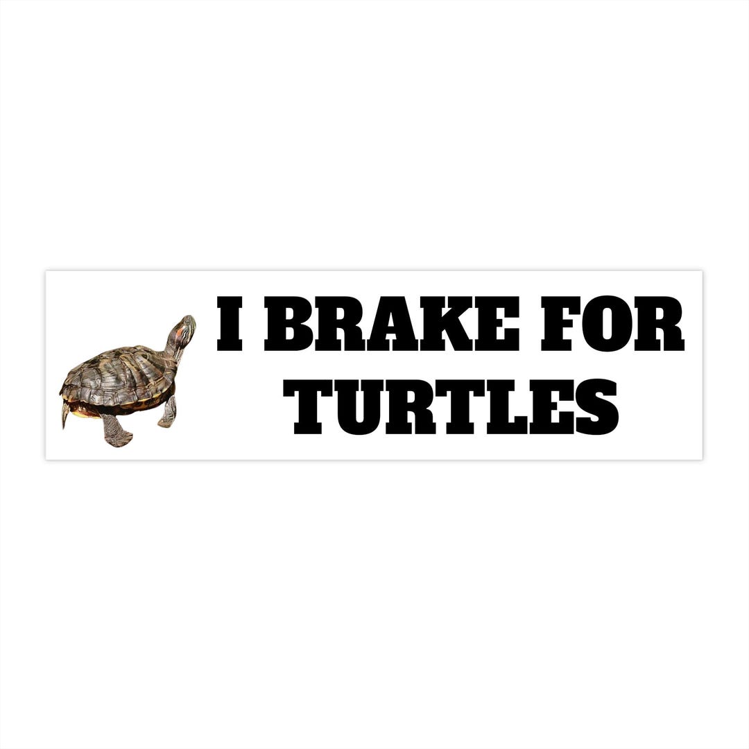 Vinyl Bumper Sticker - I Brake for Turtles / Reptile Animal Love - I ...