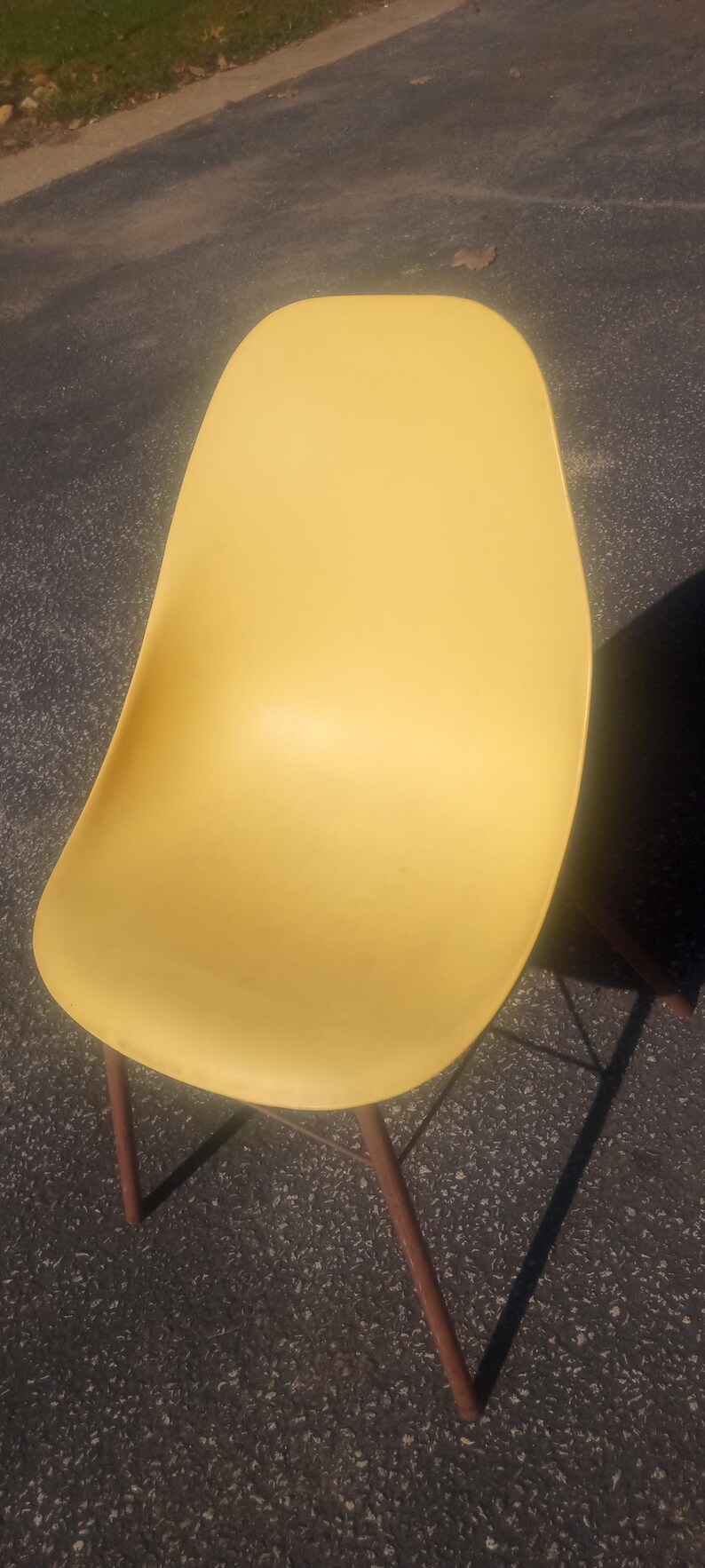 Sam Avedon Mcm Chair Mid Century Modern Molded Plastic Shell YELLOW ...