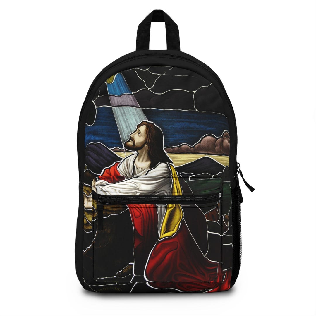Backpack Jesus Christ Praying in Gethsemane Stained Glass Print Unique ...