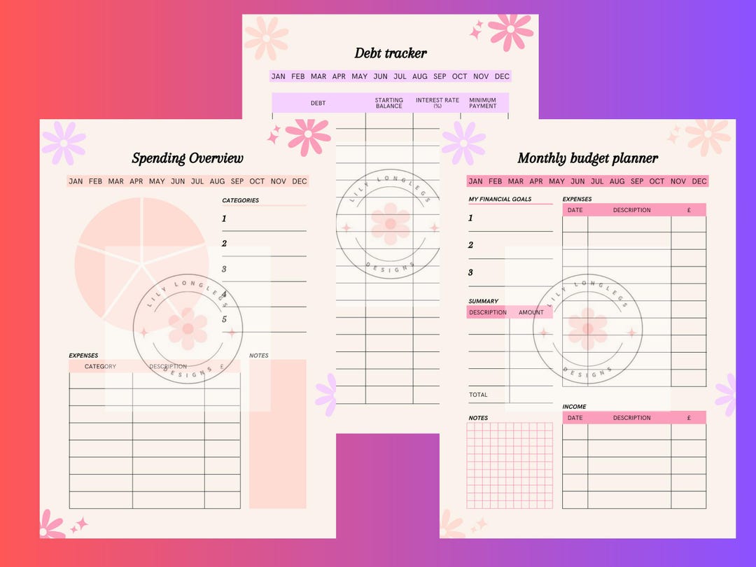 Printable Monthly Budget Planner | Colourful Rainbow Budget Sheet ...