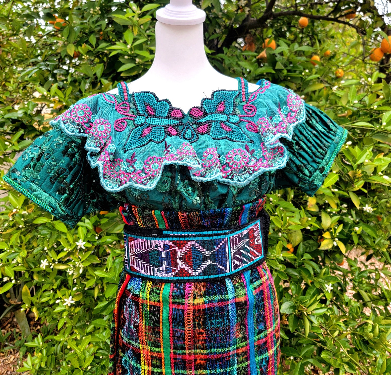 Guatemalan Elegance Dress for Women, Very Vibrant Colors, Typical ...