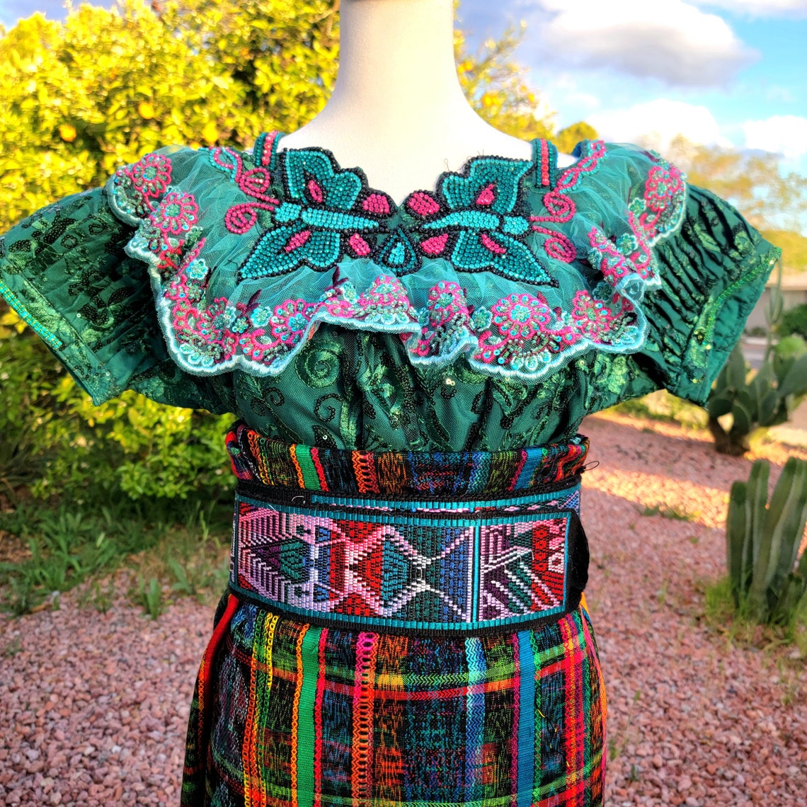 Guatemalan Elegance Dress for Women, Very Vibrant Colors, Typical ...