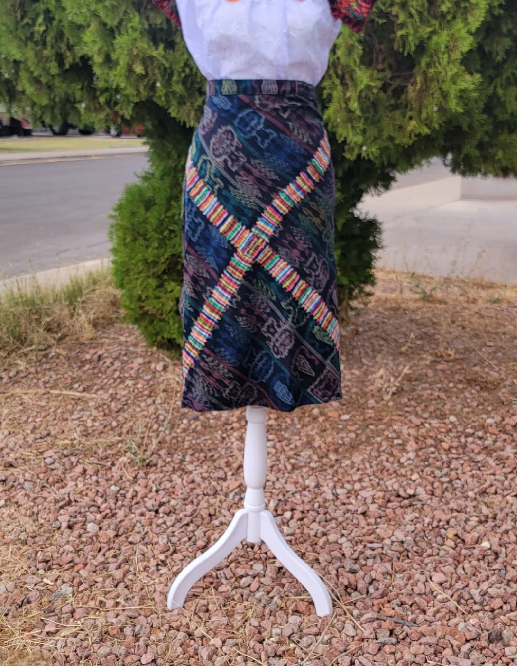 Guatemalan Wrap Skirt, Overlapping Skirt, Vintage Skirt, Marbled Skirt ...