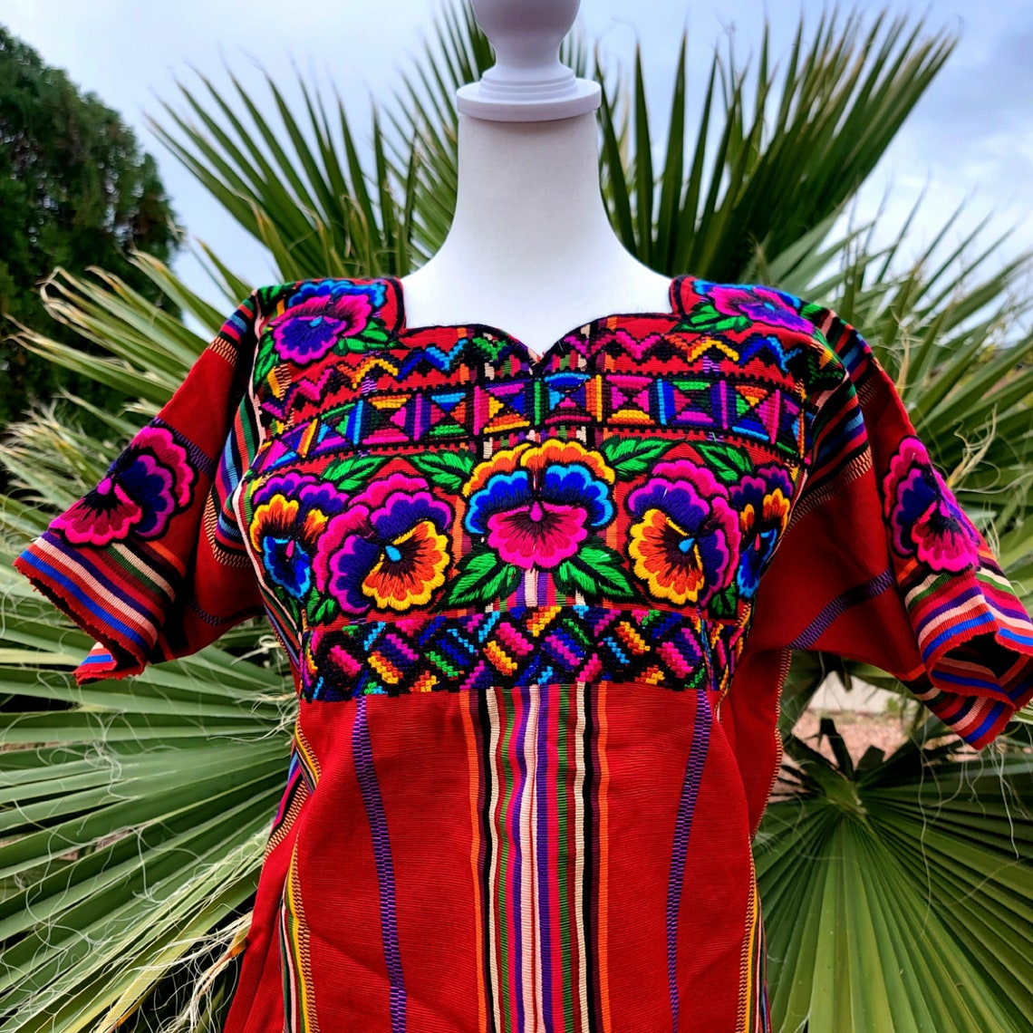 Typical Guatemalan Guipil, Blouse Made With Backstrap Loom, Hand and ...