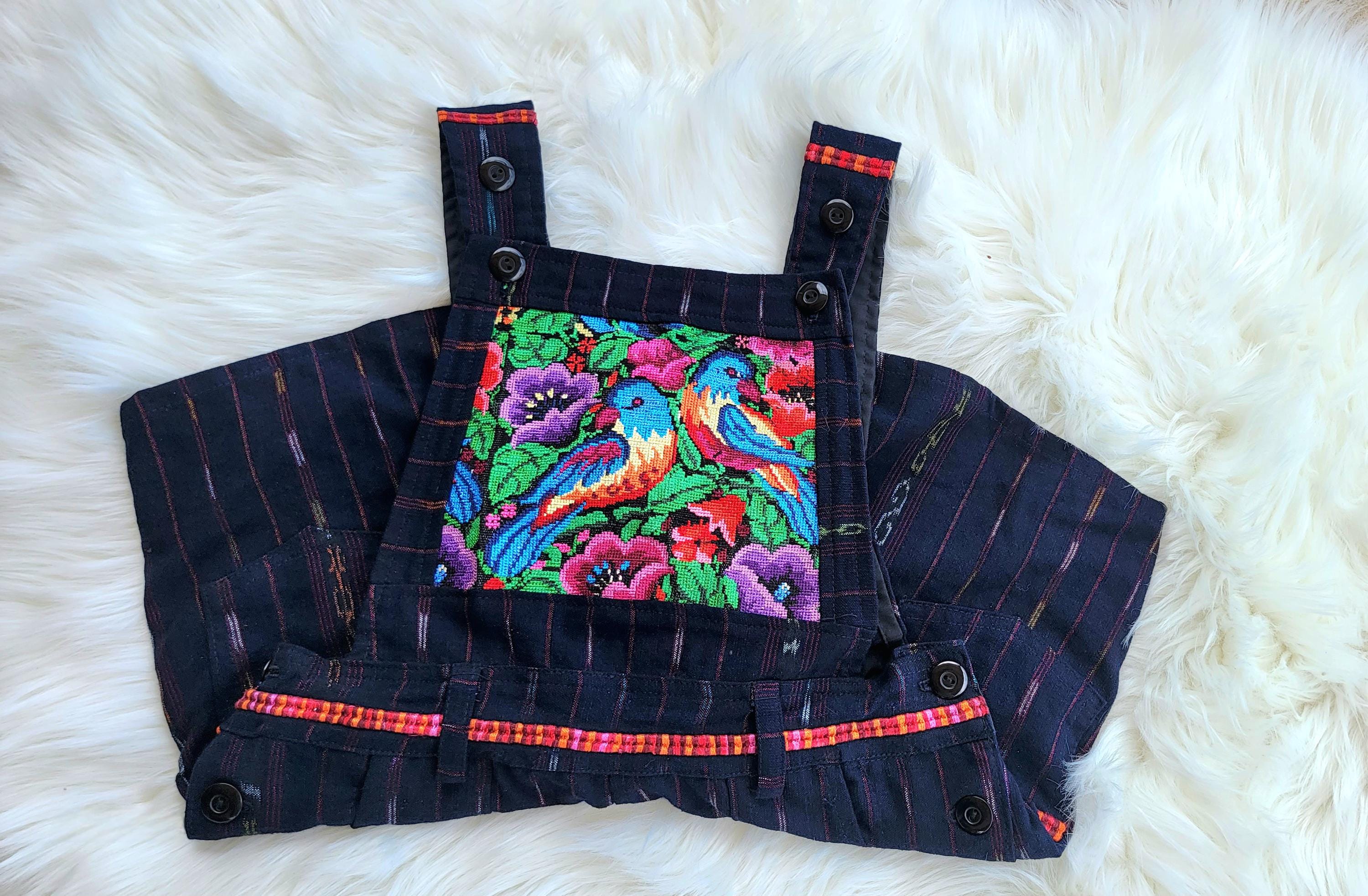 Beautiful Overalls With Unique Güipil Design, Dark Blue Color, Typical ...
