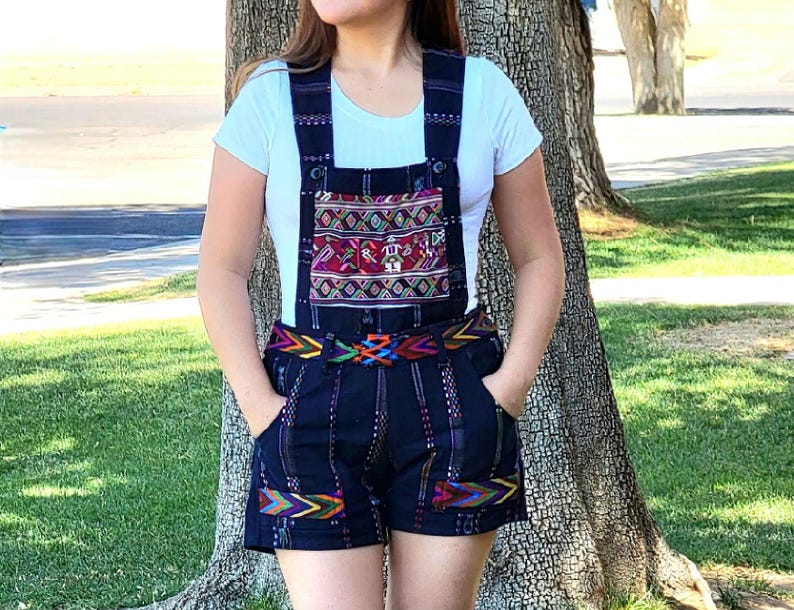 Beautiful Overalls With Unique Güipil Design, Dark Blue Color, Typical ...