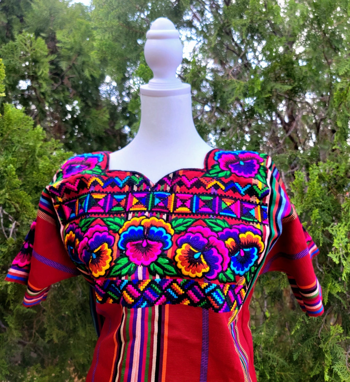 Typical Guatemalan Guipil, Blouse Made With Backstrap Loom, Hand and ...