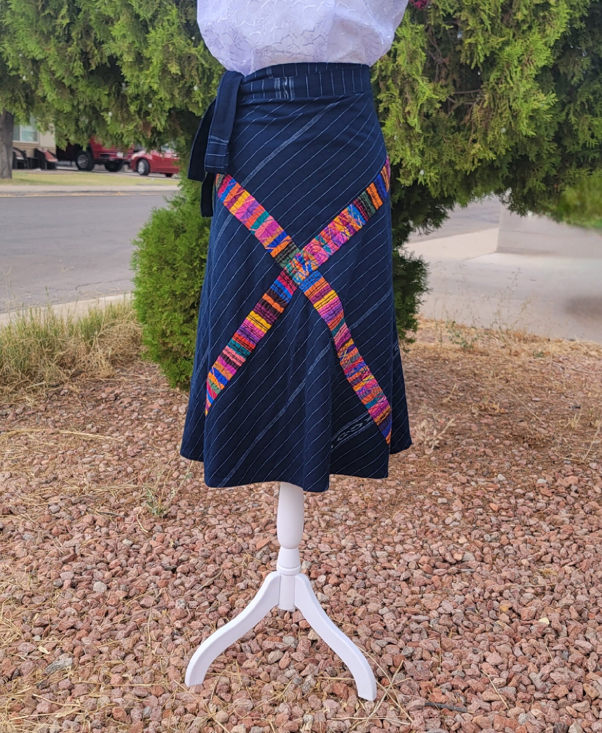 Guatemalan Wrap Skirt, Overlapping Skirt, Vintage Skirt, Marbled Skirt ...
