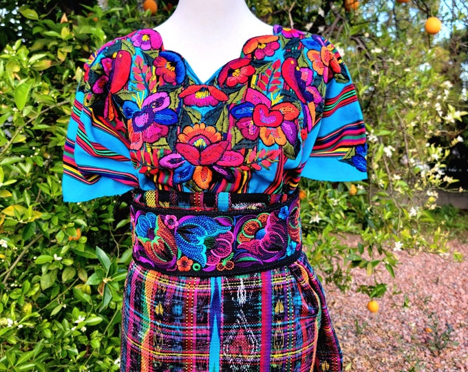 Guatemalan Elegance Dress for Women, Very Vibrant Colors, Handmade ...