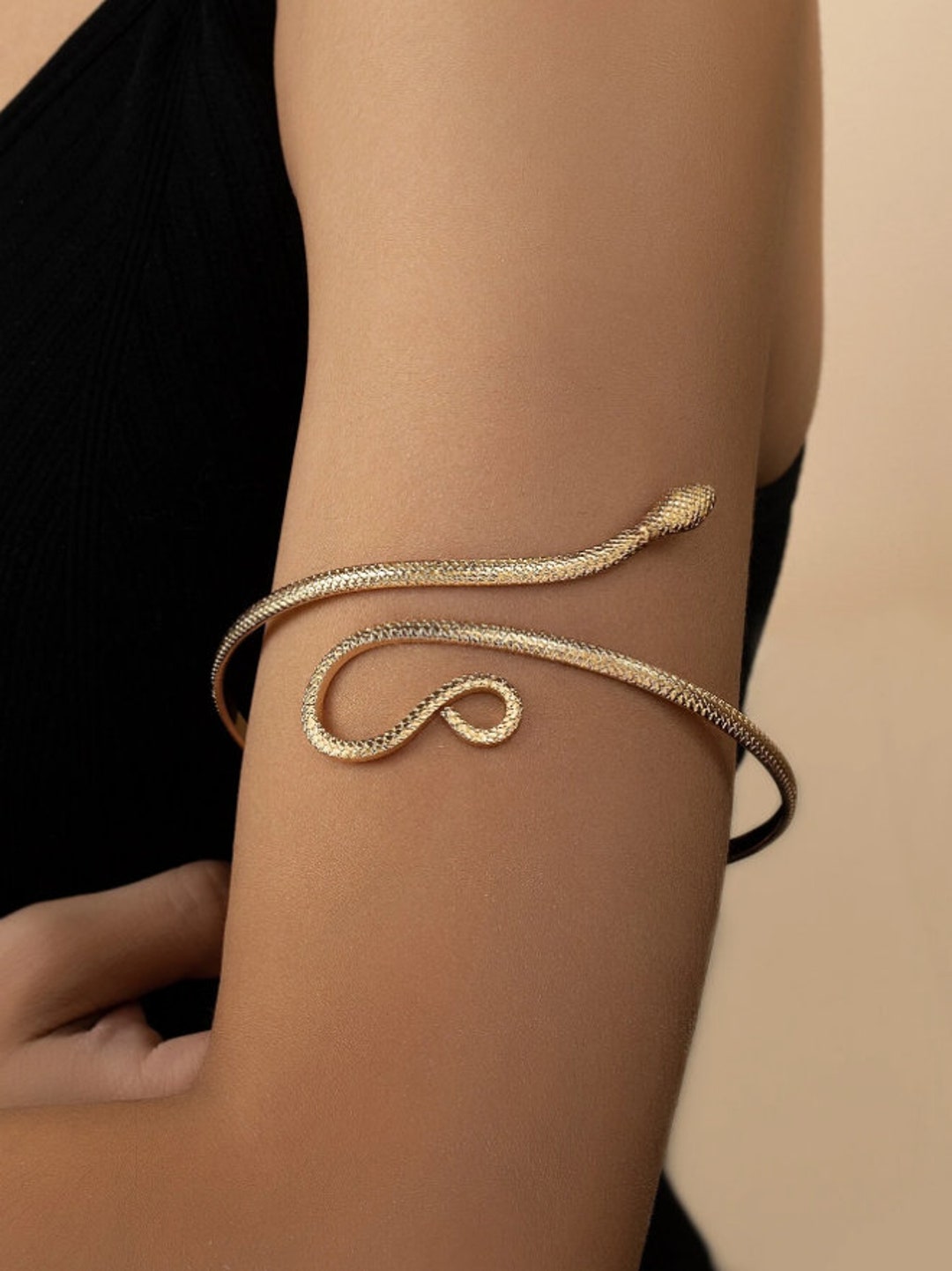 Snake Design Arm Cuff Minimalist Arm Cuff Snake Upper Arm - Etsy