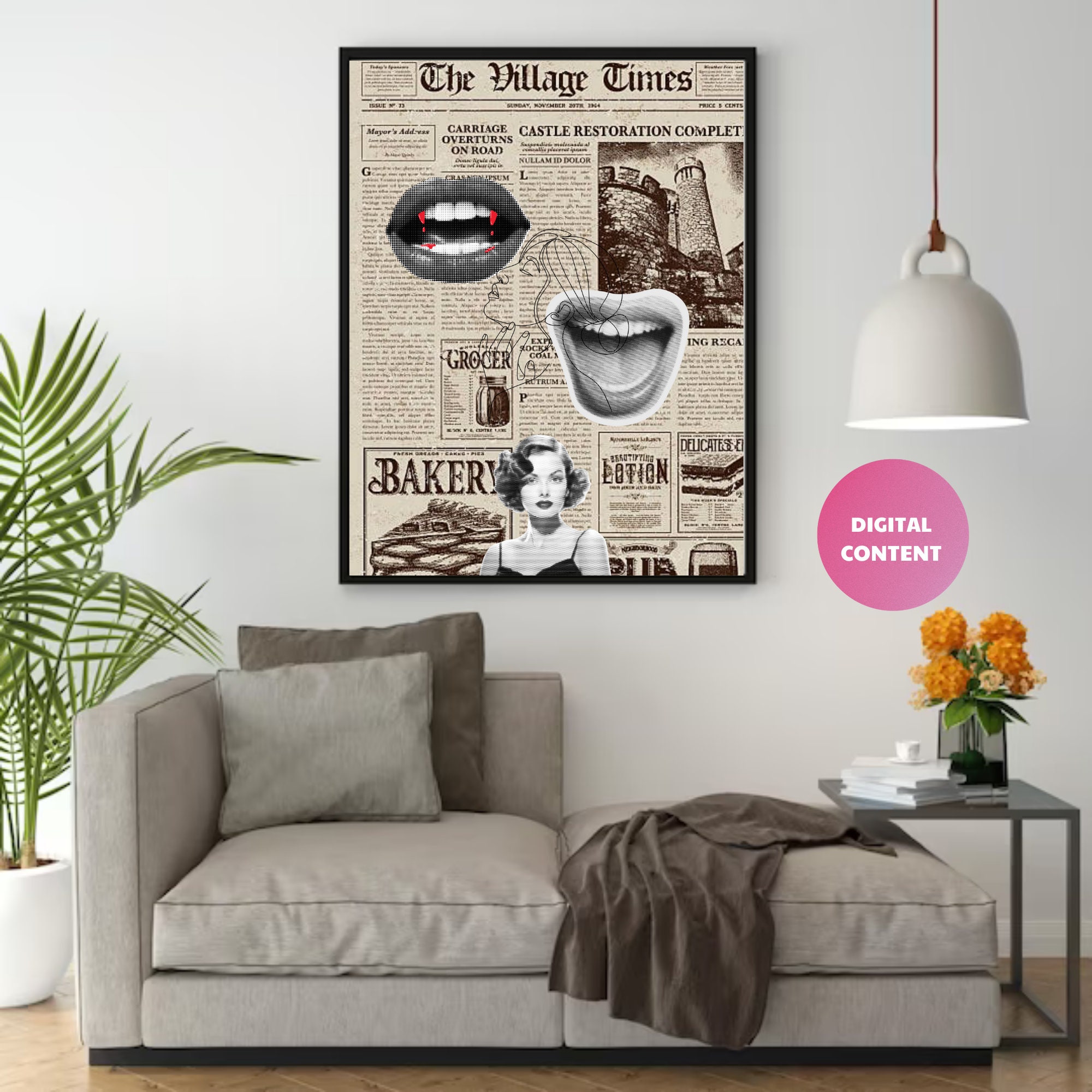 Newspaper Poster I Retro Poster I Digital Print Newspaper I Newspaper ...