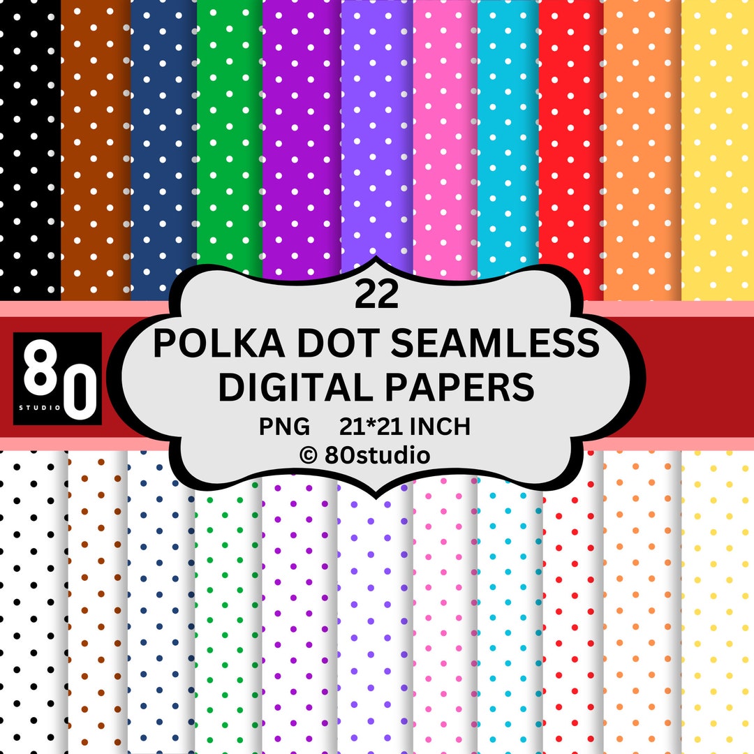 Polka Dot Digital Paper, Scrapbook, Rainbow Polka Dot Background ...