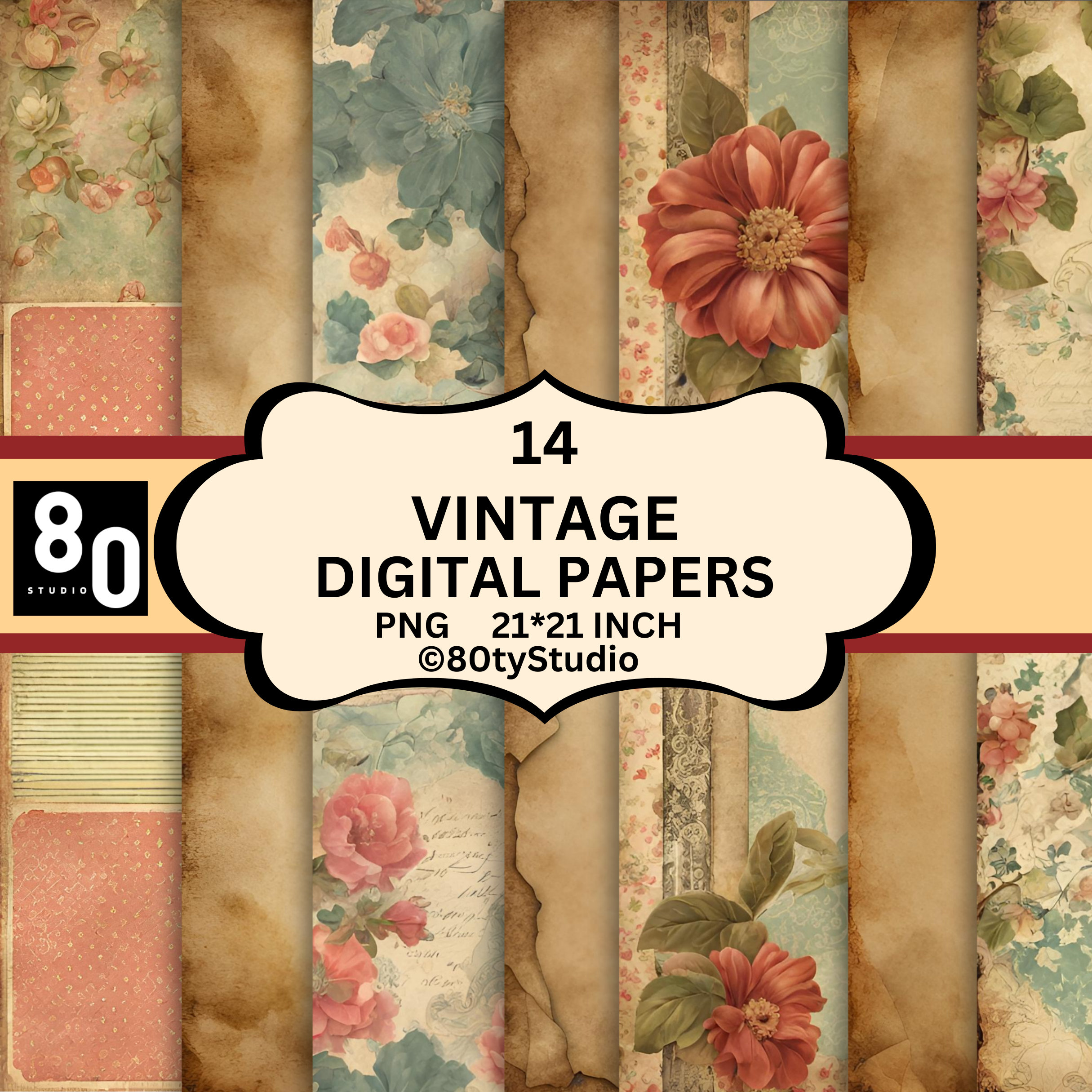 Vintage Digital Paper, Scrapbook, Digital Vintage Newspapers ...