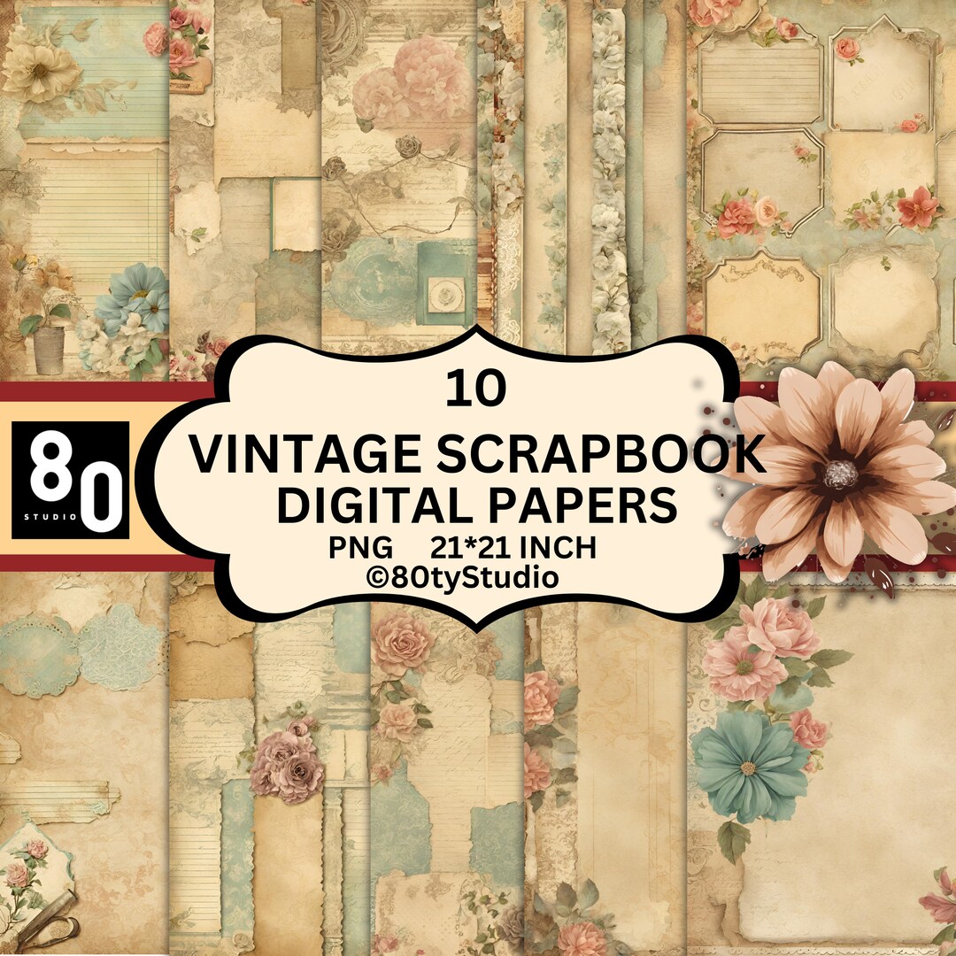 Vintage Digital Paper, Scrapbook, Digital Vintage Newspapers ...