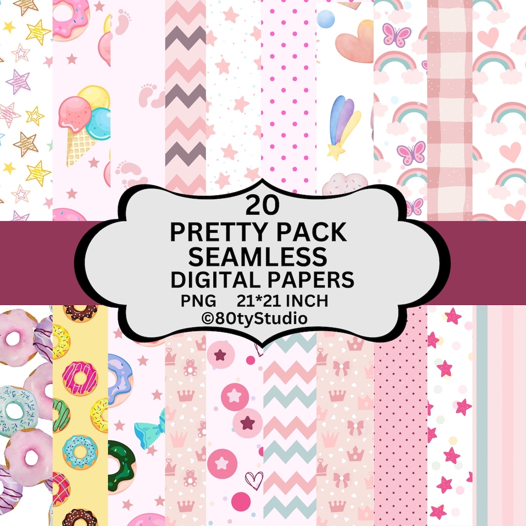 Pretty Pink Digital Paper Sweets Summer Pink Baby Girl - Etsy