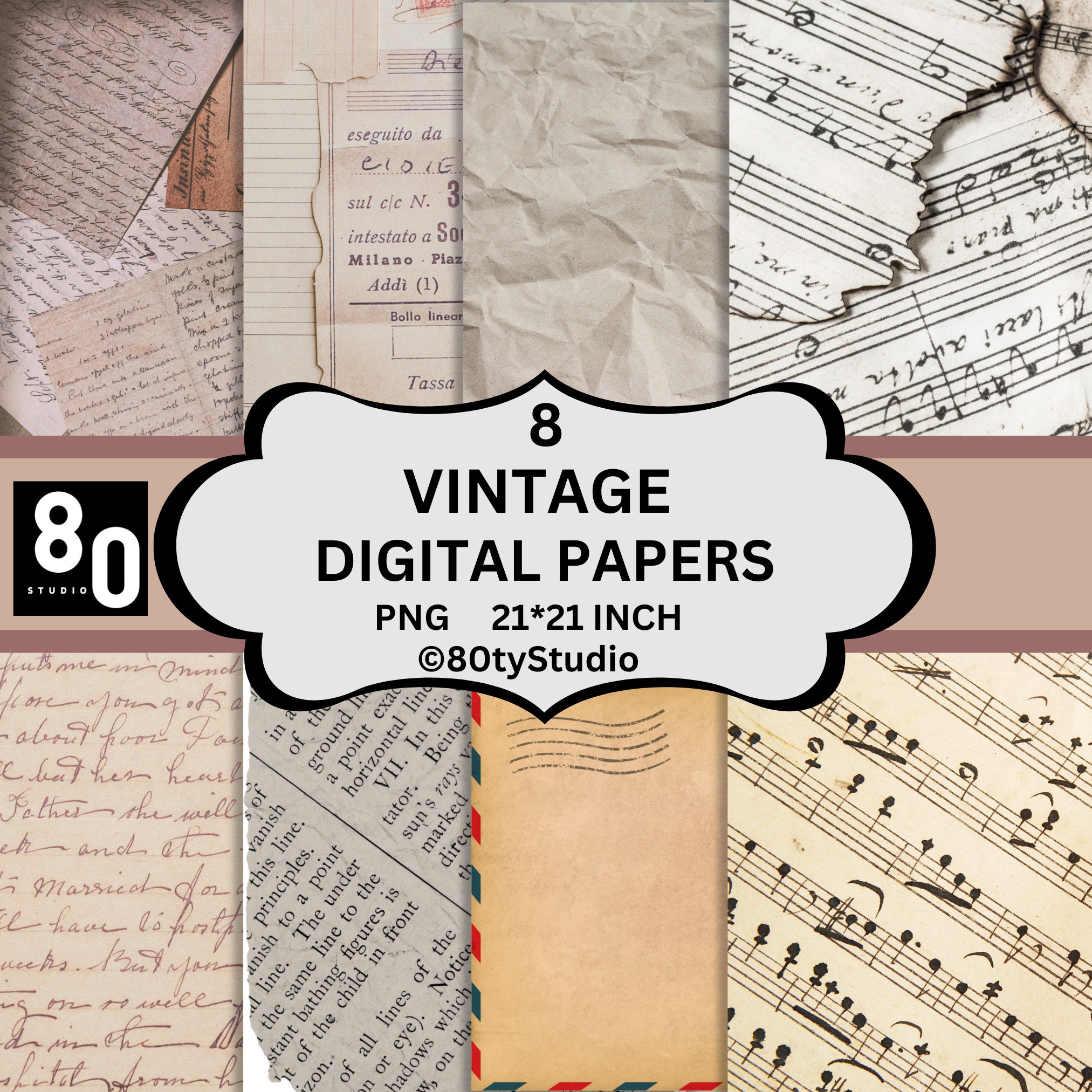Vintage Digital Paper, Scrapbook, Digital Vintage Newspapers ...