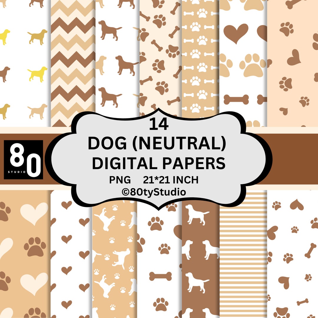Dog Digital Papers, Paw Print Digital Papers, Animal Scrapbook, Animal ...