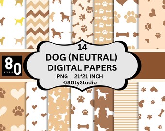 Cute Dog Digital Papers, Paw Print, Black White, Animal Scrapbook ...