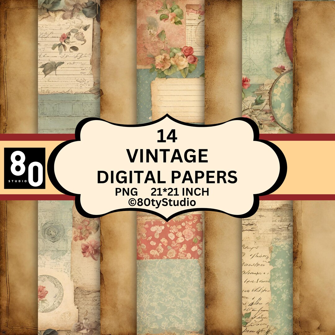 Vintage Digital Paper, Scrapbook, Digital Vintage Newspapers ...