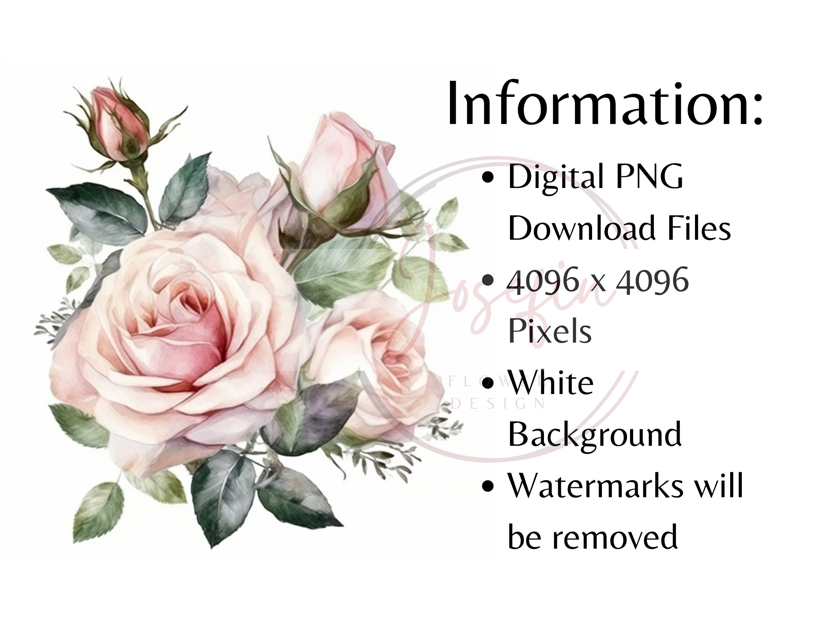 Matte Rose Gold Flower Clipart Watercolor Dusty Pink Wedding Bouquets ...