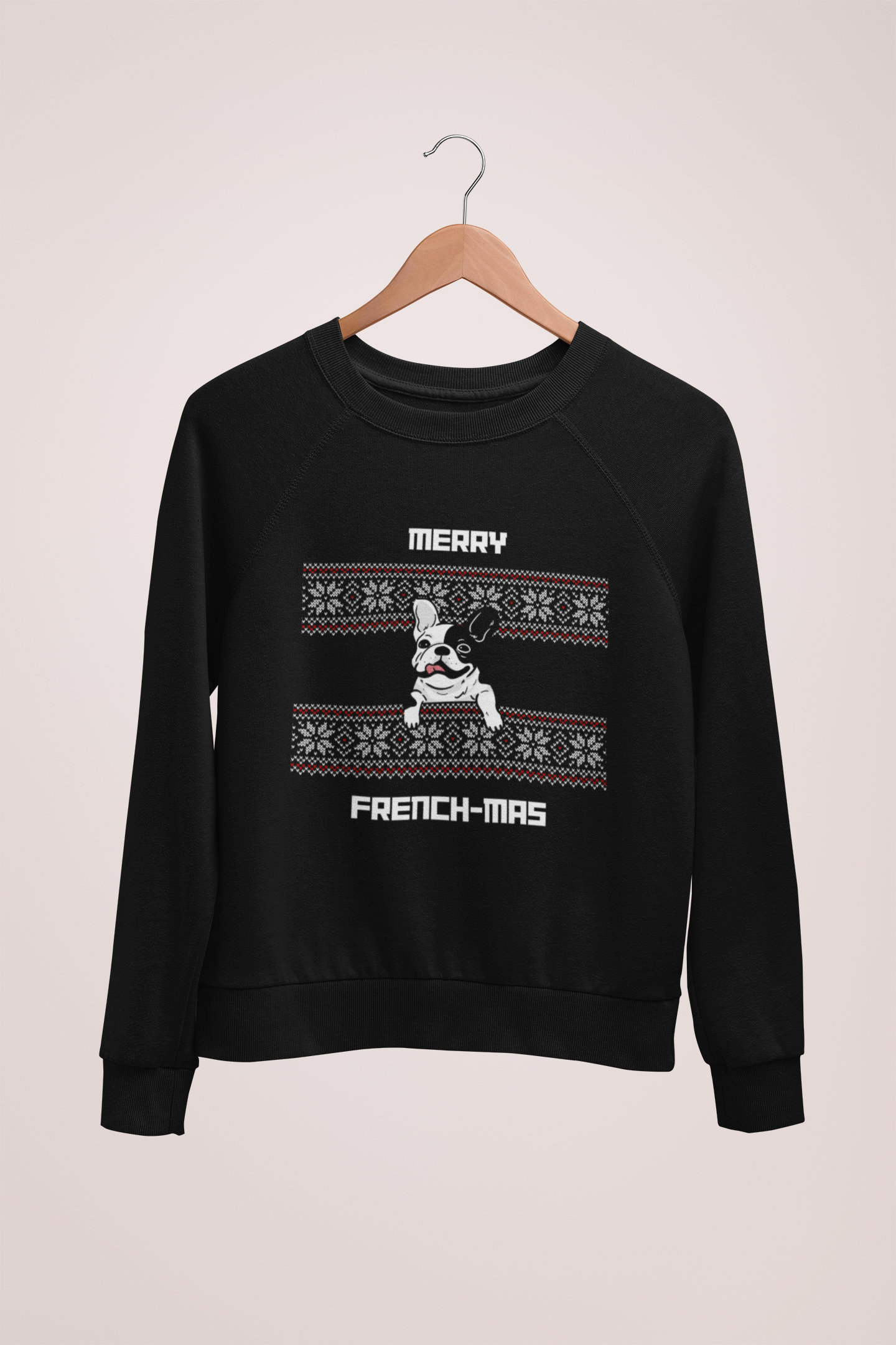 French Bulldog Ugly Christmas Sweater, Merry French-mas, Frenchie Ugly ...