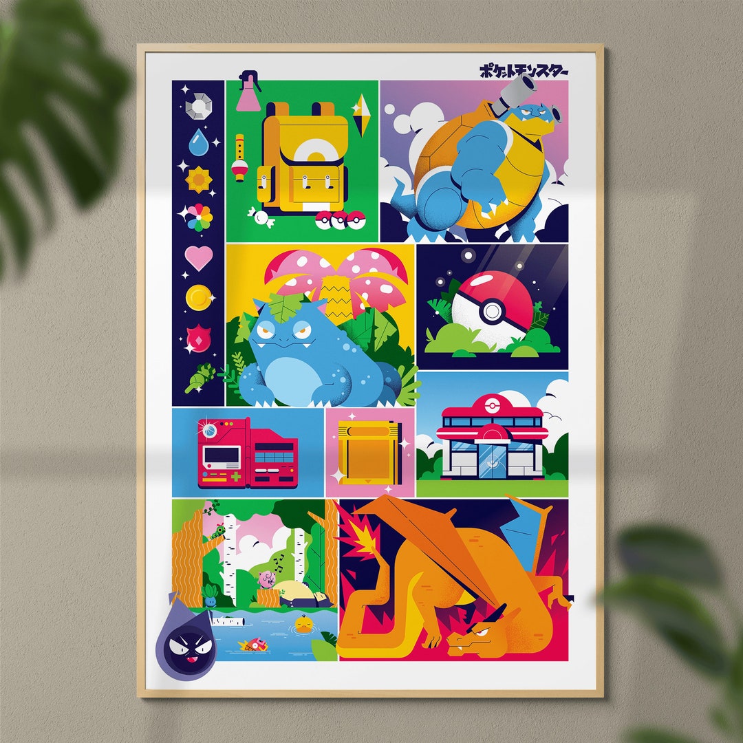 Cartel Pokemon Diseño Vectorial - Etsy México
