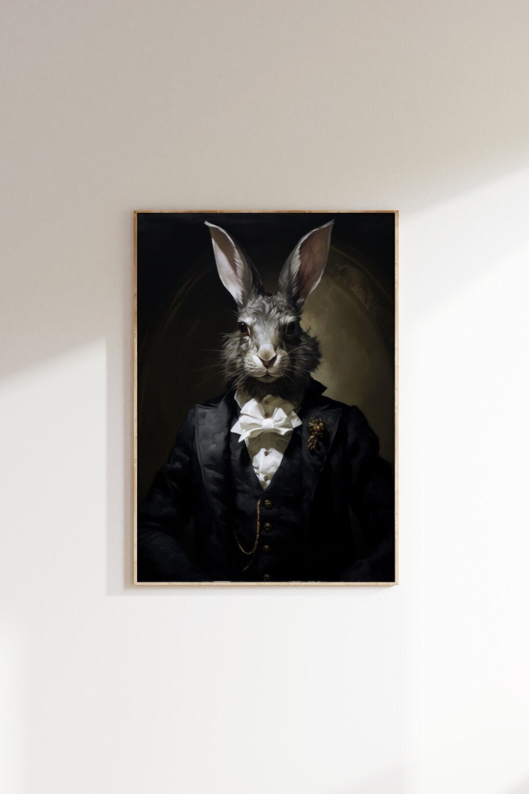 Victorian Rabbit Portrait Painting - Gothic Rabbit Art Print - Dark ...