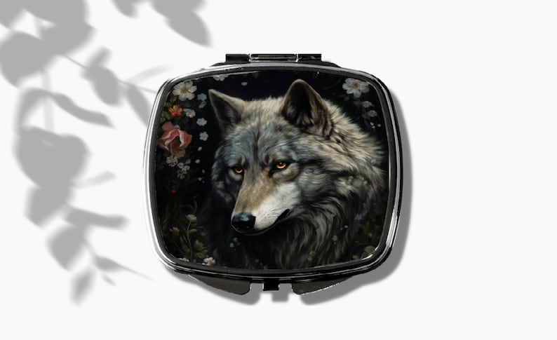 Wolf Compact Mirror Wolf Art Moody Vintage Art Dark - Etsy