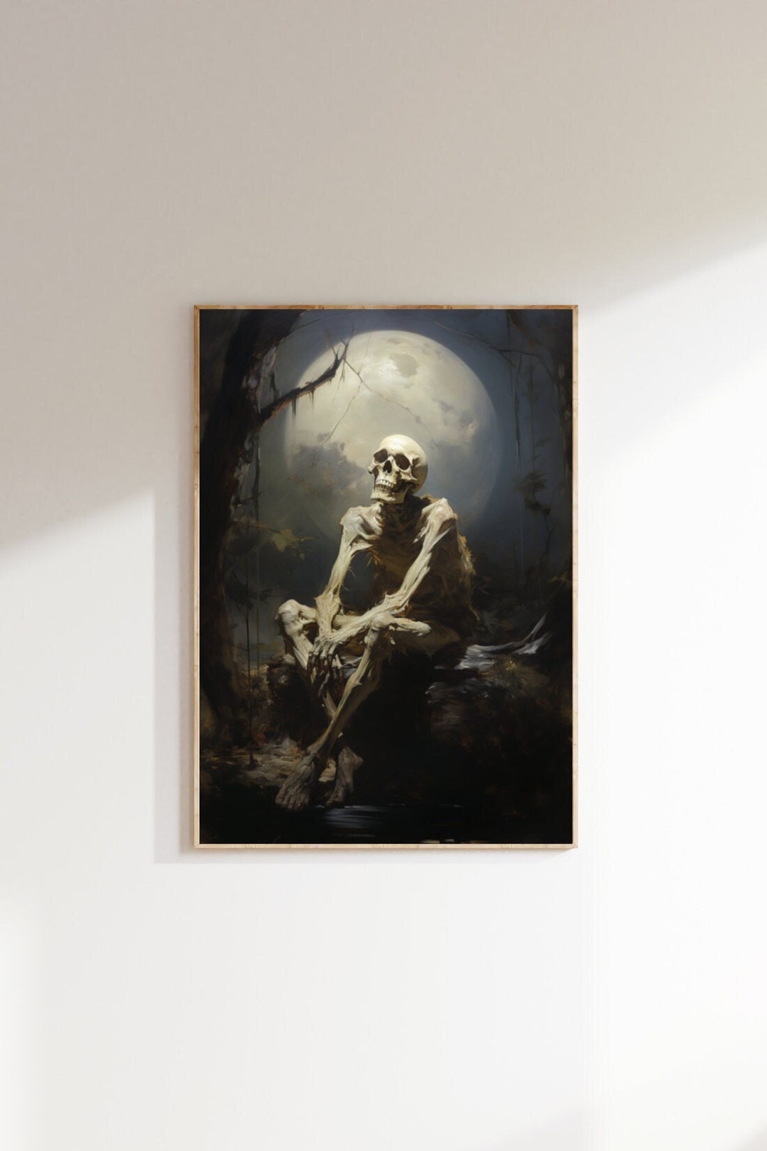 Skeleton Painting - Halloween Wall Art - Gothic Art - Ghost Painting ...
