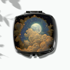 Vintage Celestial Mirror - Witchy Pocket Mirror - Celestial Art - Dark ...