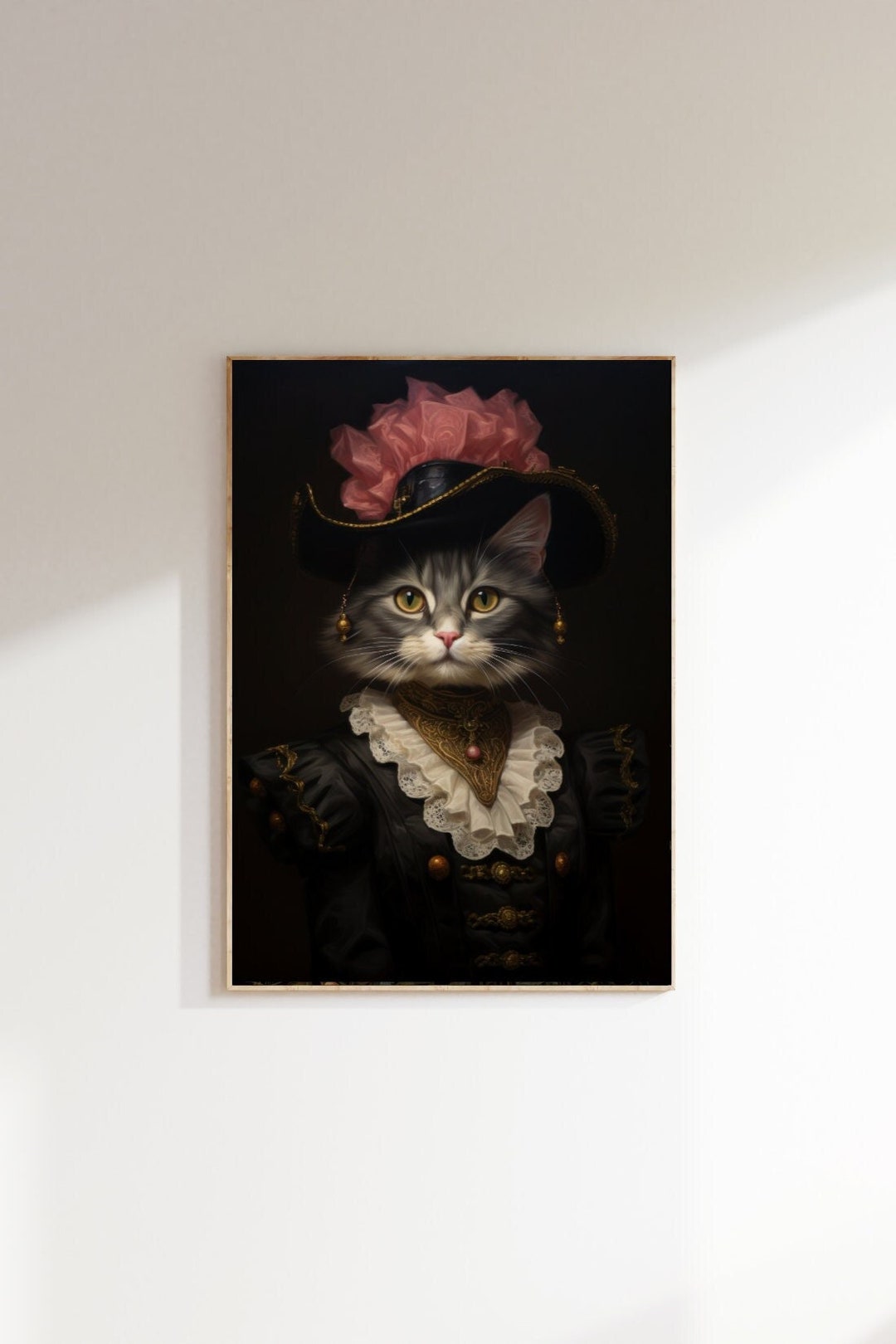 Victorian Cat Portrait Painting - Gothic Cat Art Print - Dark Academia ...