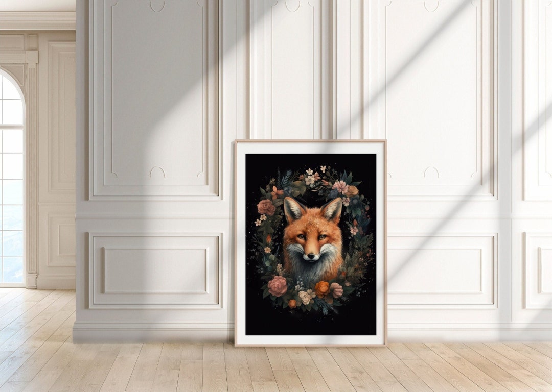 Fox Painting Dark Cottagecore Artwork Fox Wall Art Witchy Room Decor ...