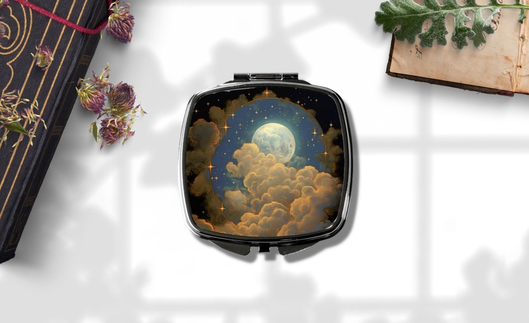 Vintage Celestial Mirror Witchy Pocket Mirror Celestial Art Dark ...
