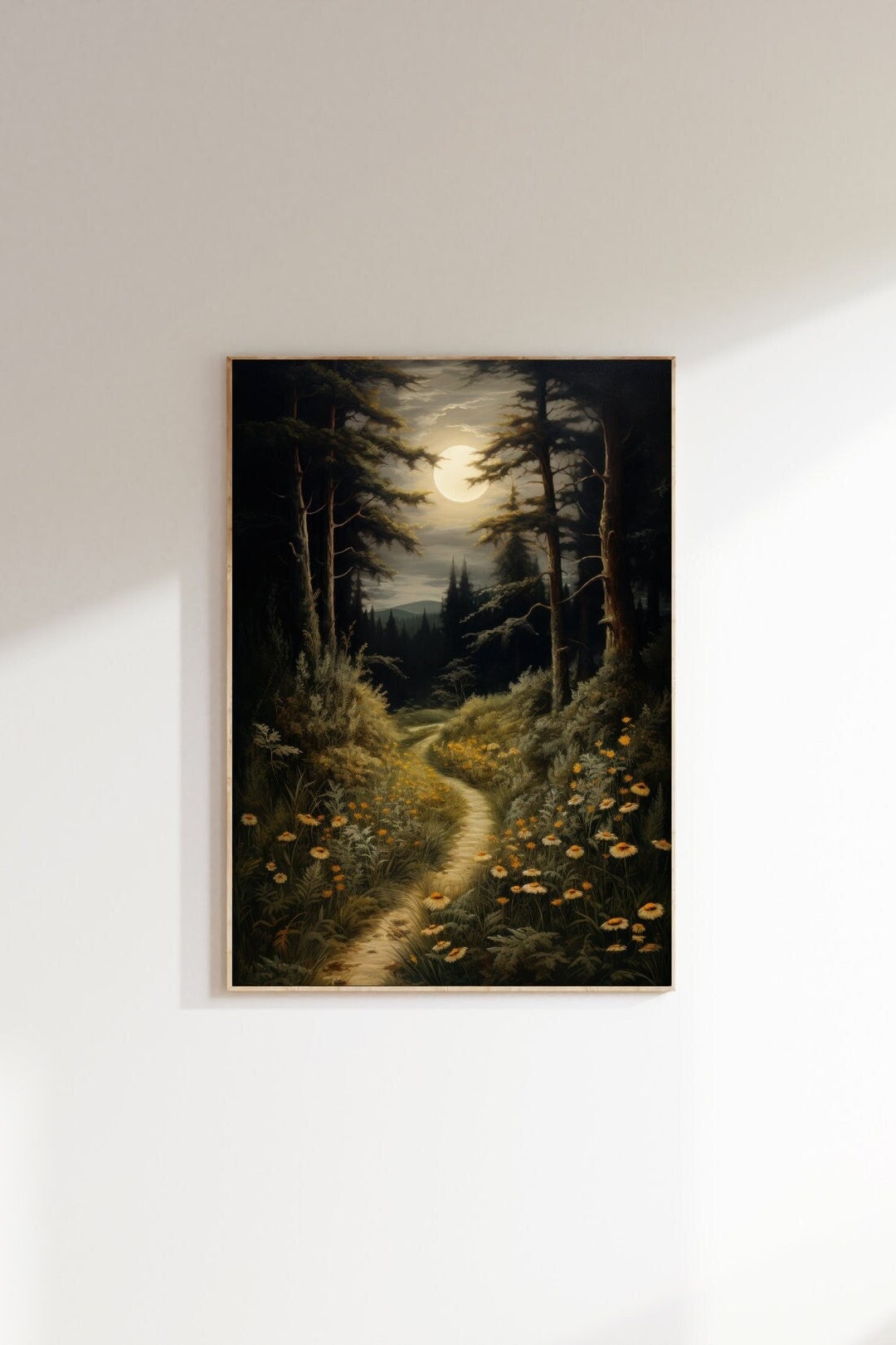 Forrest Night Walk - Dark Cottagecore Prints - Moody Vintage Art - Dark ...