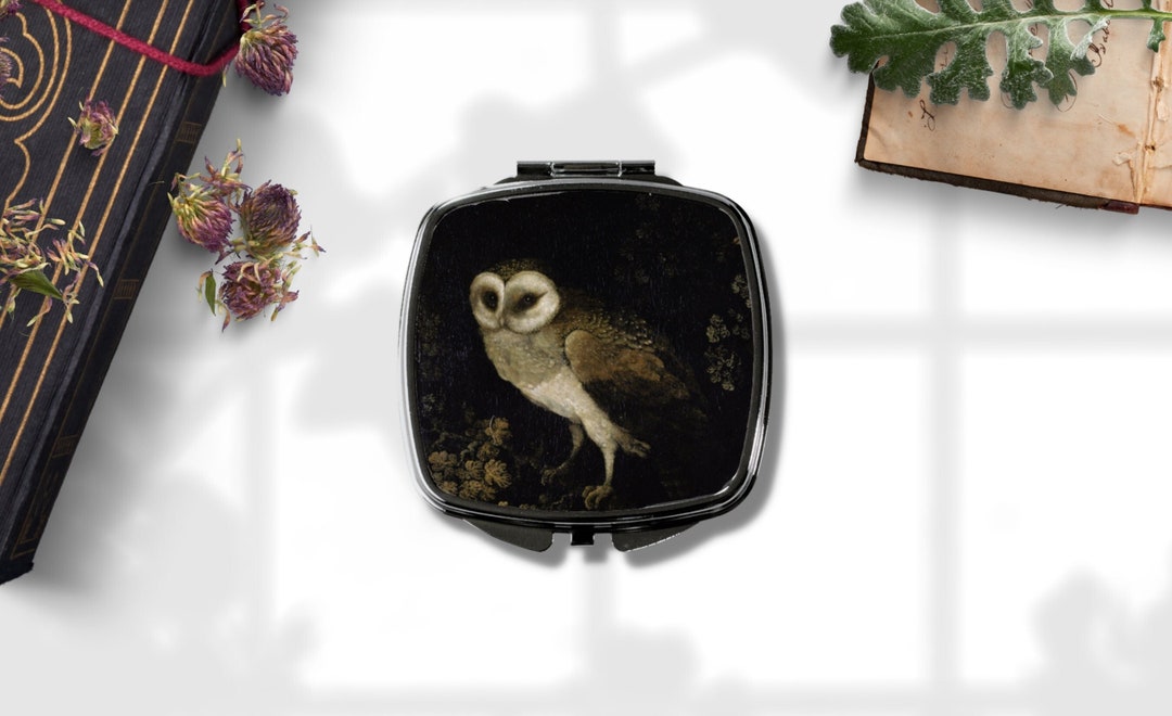Owl Mirror - an Owl Moses Haughton - Vintage Art Compact Mirror - Dark ...