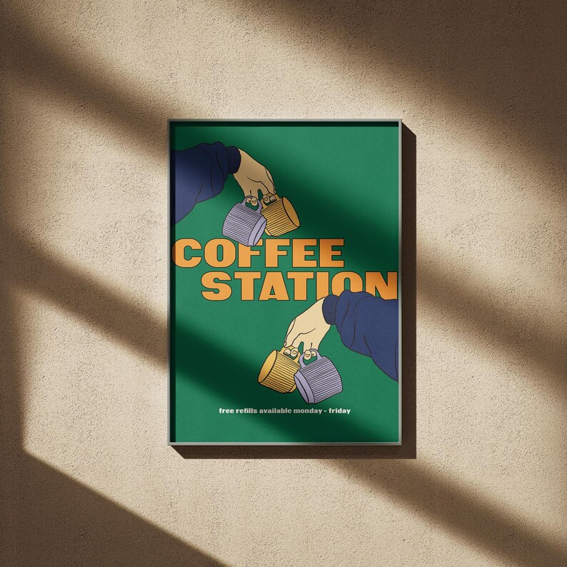 Coffee Station Posters, Wall Art Prints, Digital Art Prints, Homebody ...