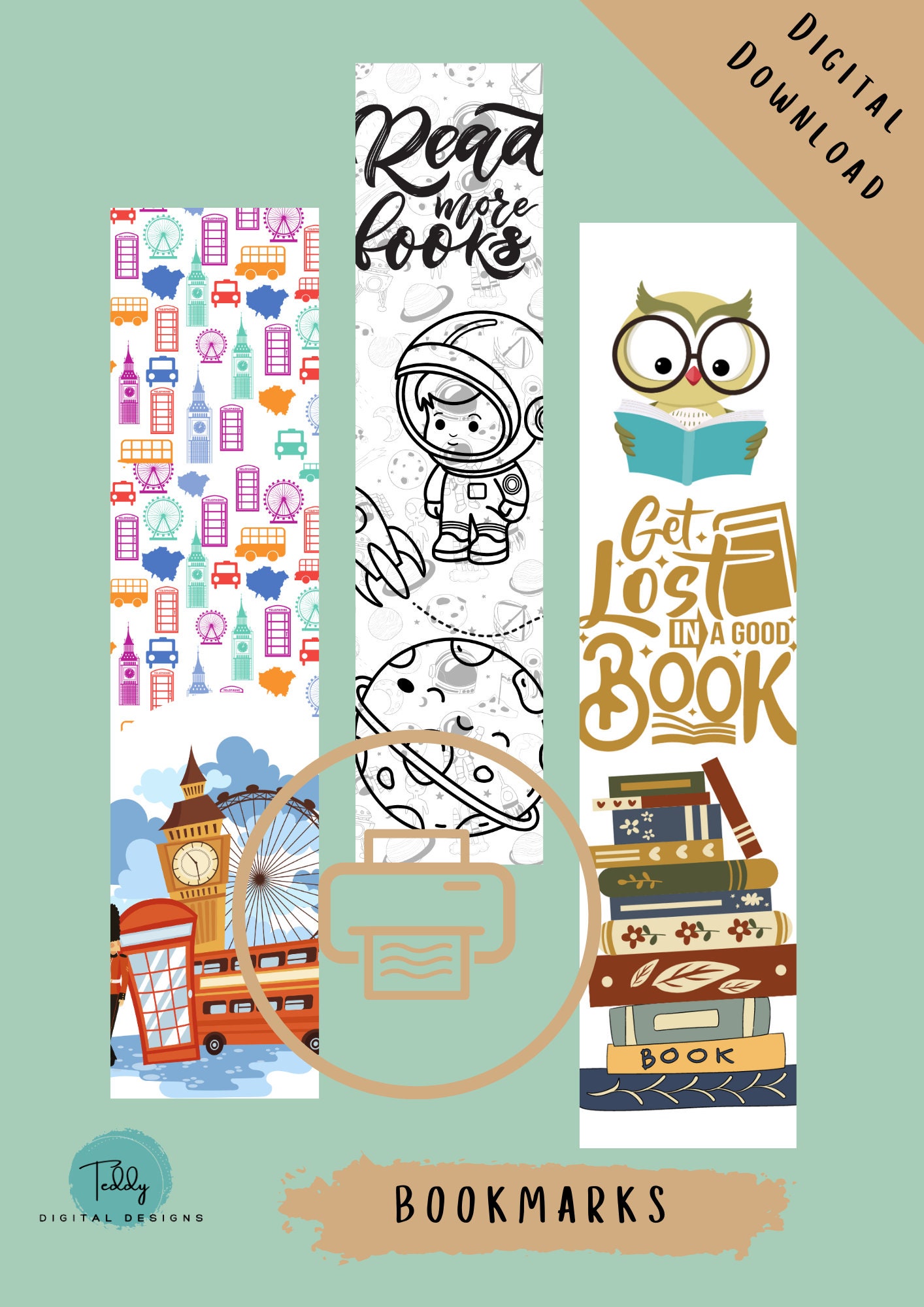 Printable - Bookmarks | Book Dividers | Reading | Anniversary Gift ...