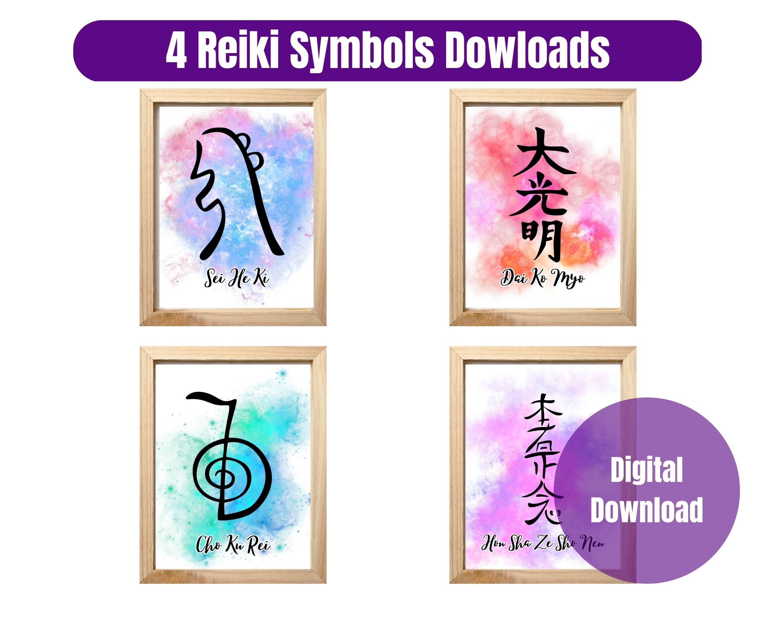Símbolos de Reiki imprimibles, conjunto de 4 arte de pared, descargas ...