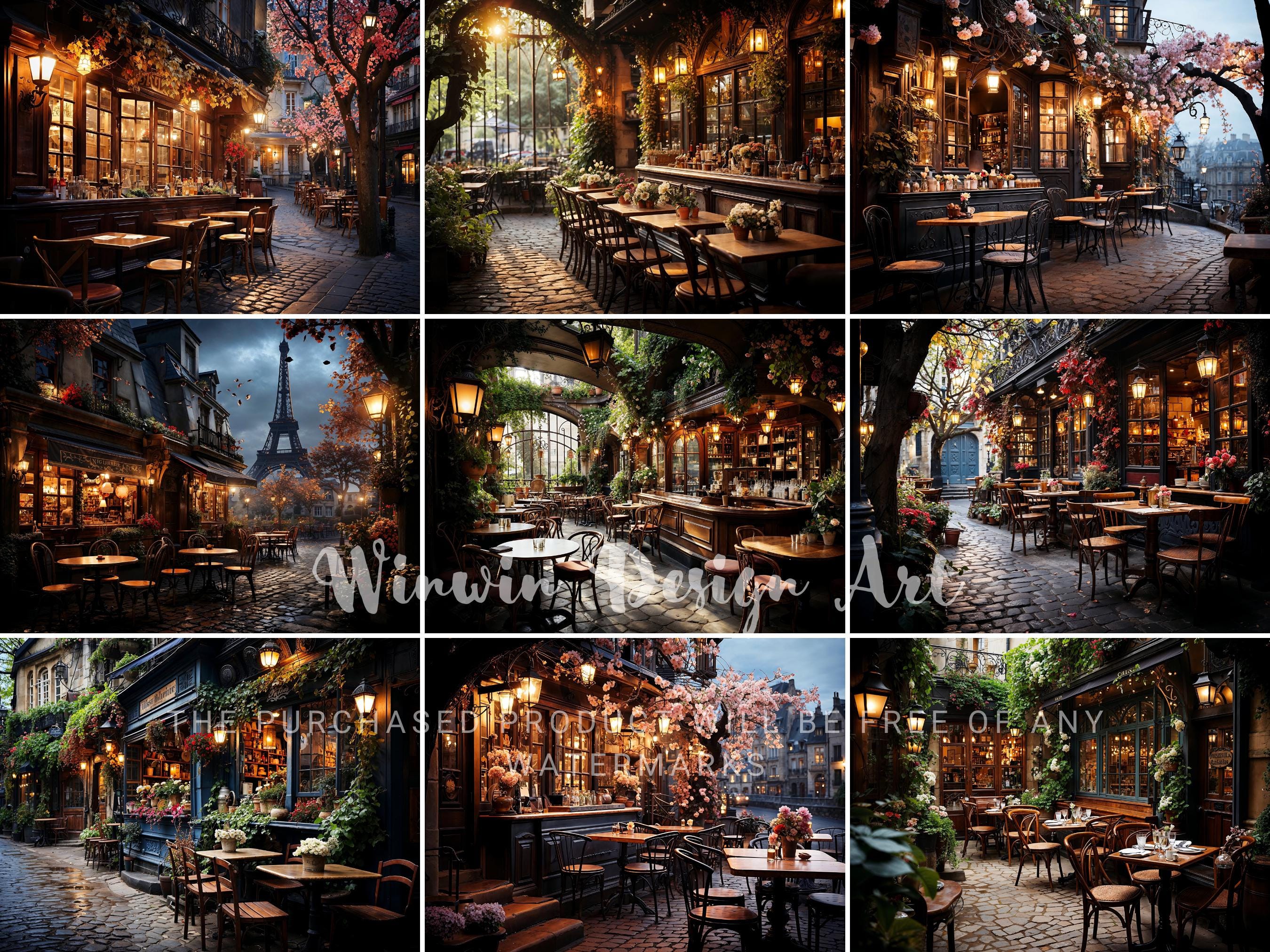 Parisian Cafe Digital Backdrop – Paris Street Photography Background ...