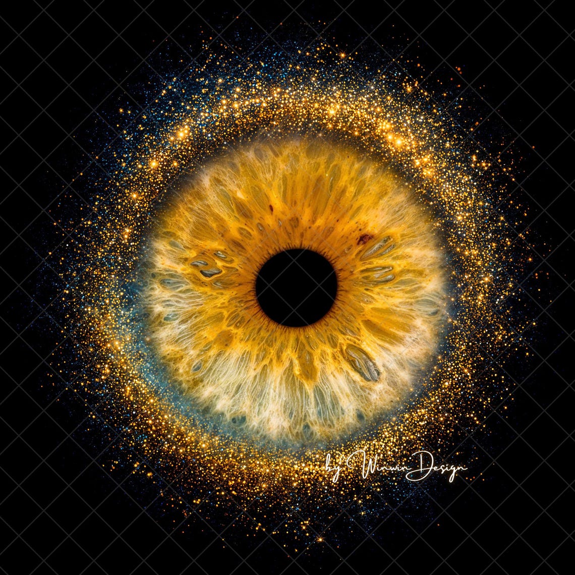 Iris Overlay Digital Backdrop Frame – Golden Transparent Center Easy ...