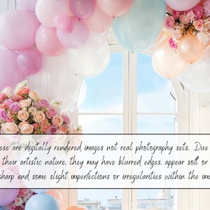 Colorful Pastel Balloon Digital Backdrop Balloon Digital Background ...