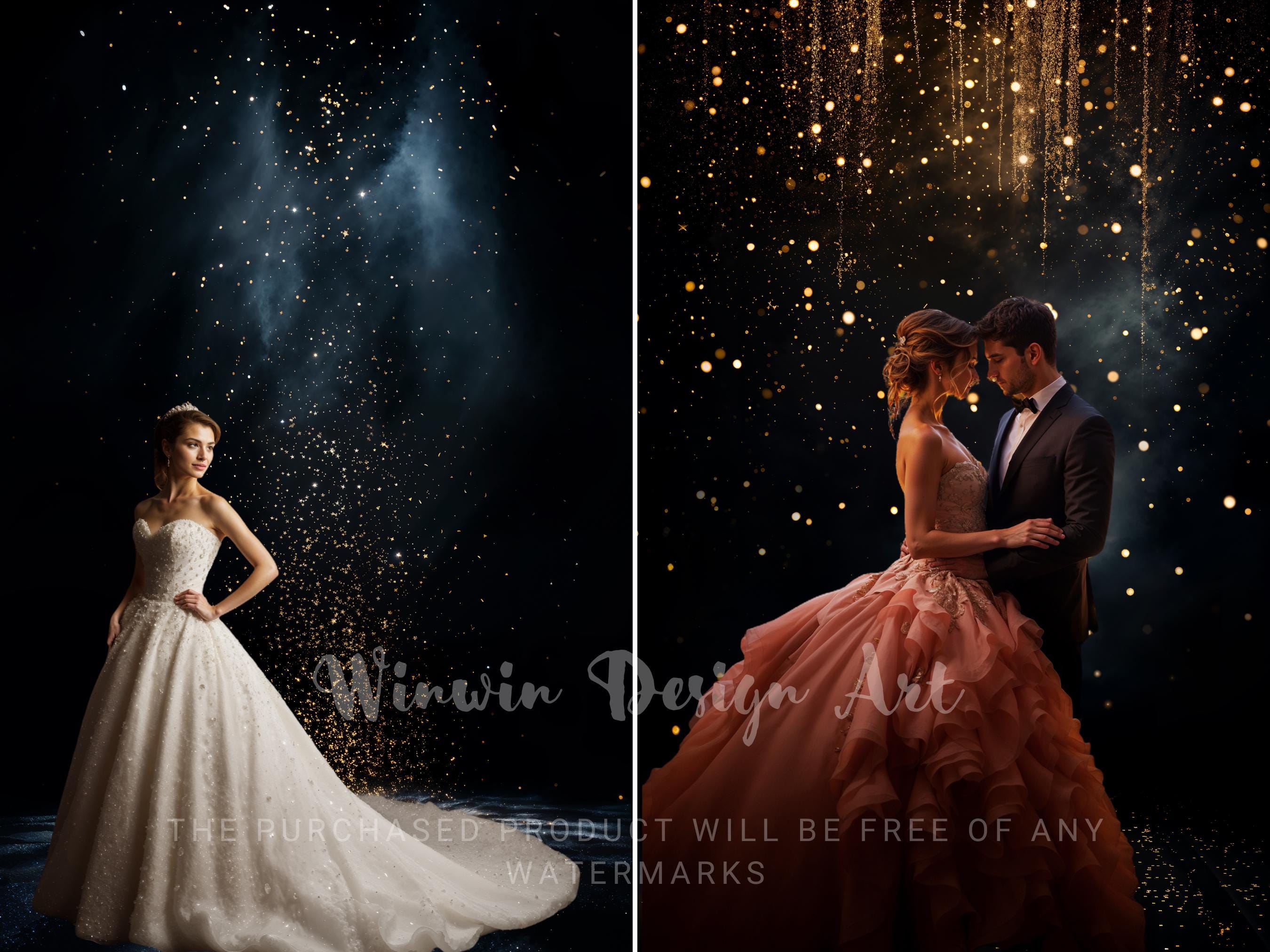 Midnight Stardust Photography Backdrop Glittering Digital Background ...