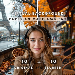 Paris Cafe Zoom Background for Virtual Meetings, Parisian Interior Zoom ...
