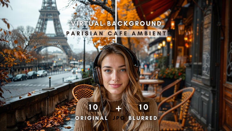 Paris Cafe Zoom Background for Virtual Meetings, Parisian Interior Zoom ...