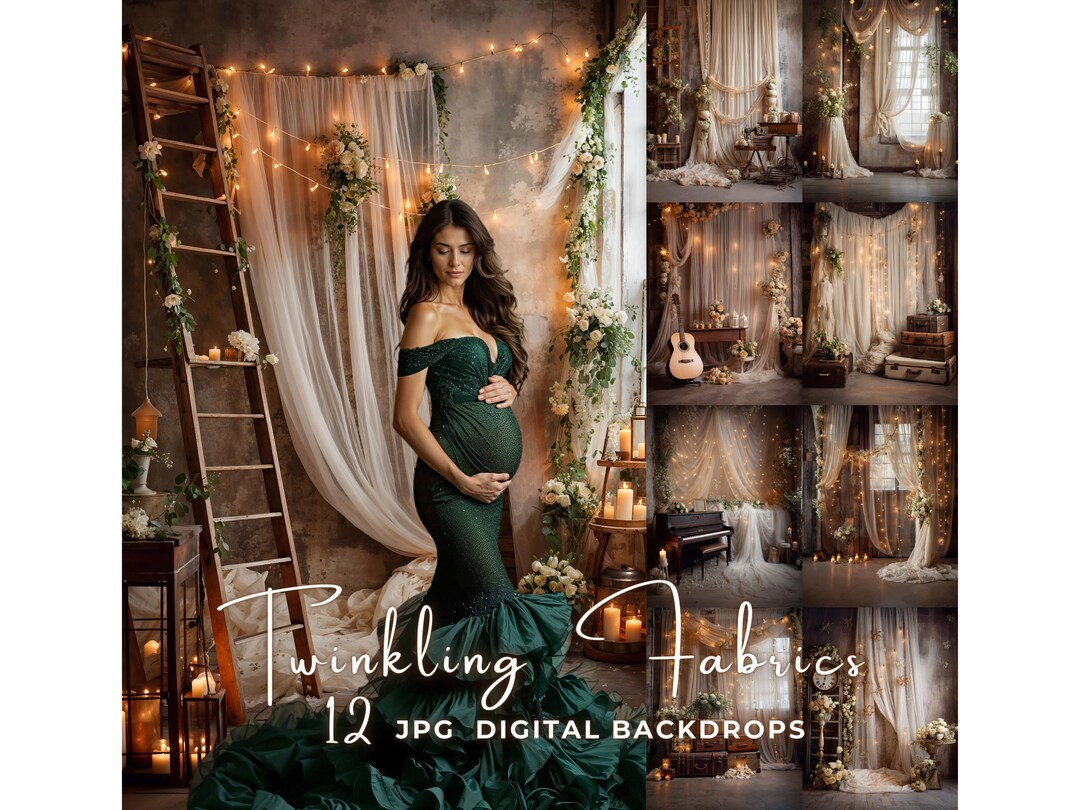 Twinkling Fabrics Digital Backdrop Maternity Digital Background Curtain ...
