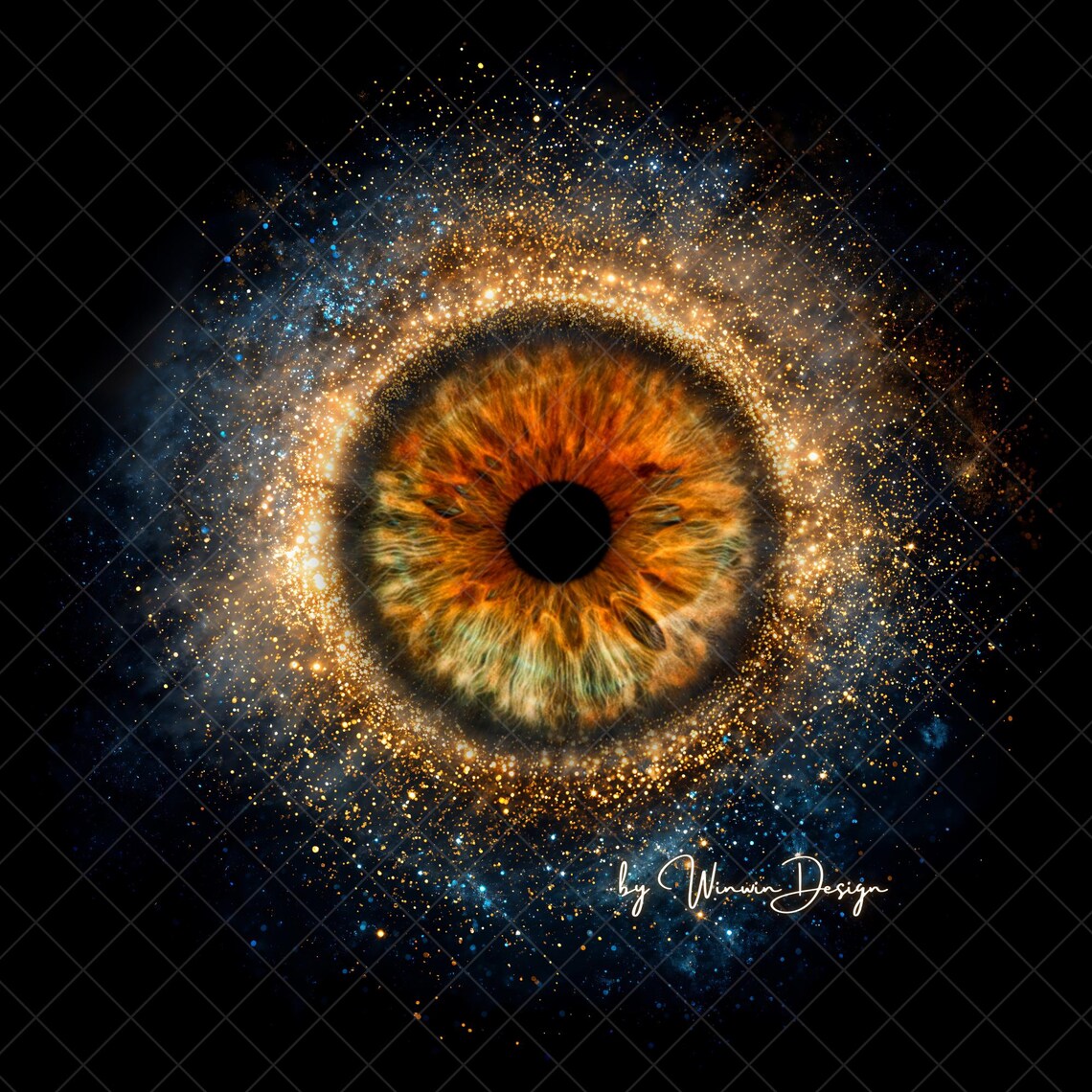 Glittering Iris Overlay Frame – Transparent Center for Macro Eye Insert ...